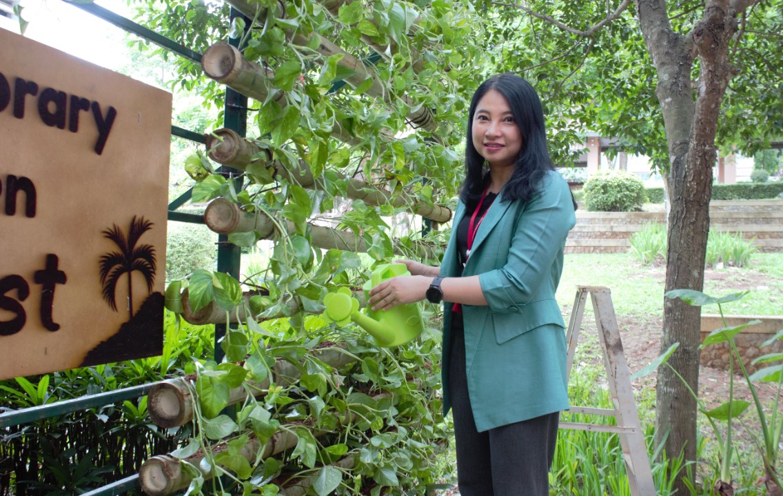 กิจกรรมจัดสวนมุม MFU Library Green FoRest วันสิ่งแวดล้อมโลก